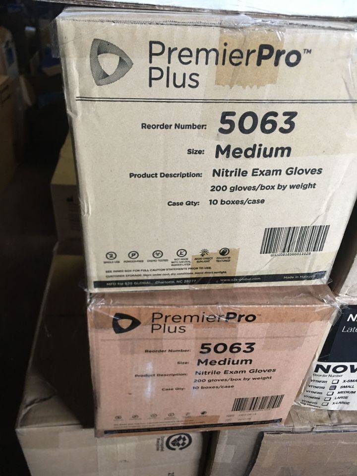 Premier Pro 5063 Plus Nitrile Exam Gloves, MEDIUM, 6 box of 200 ( case ...