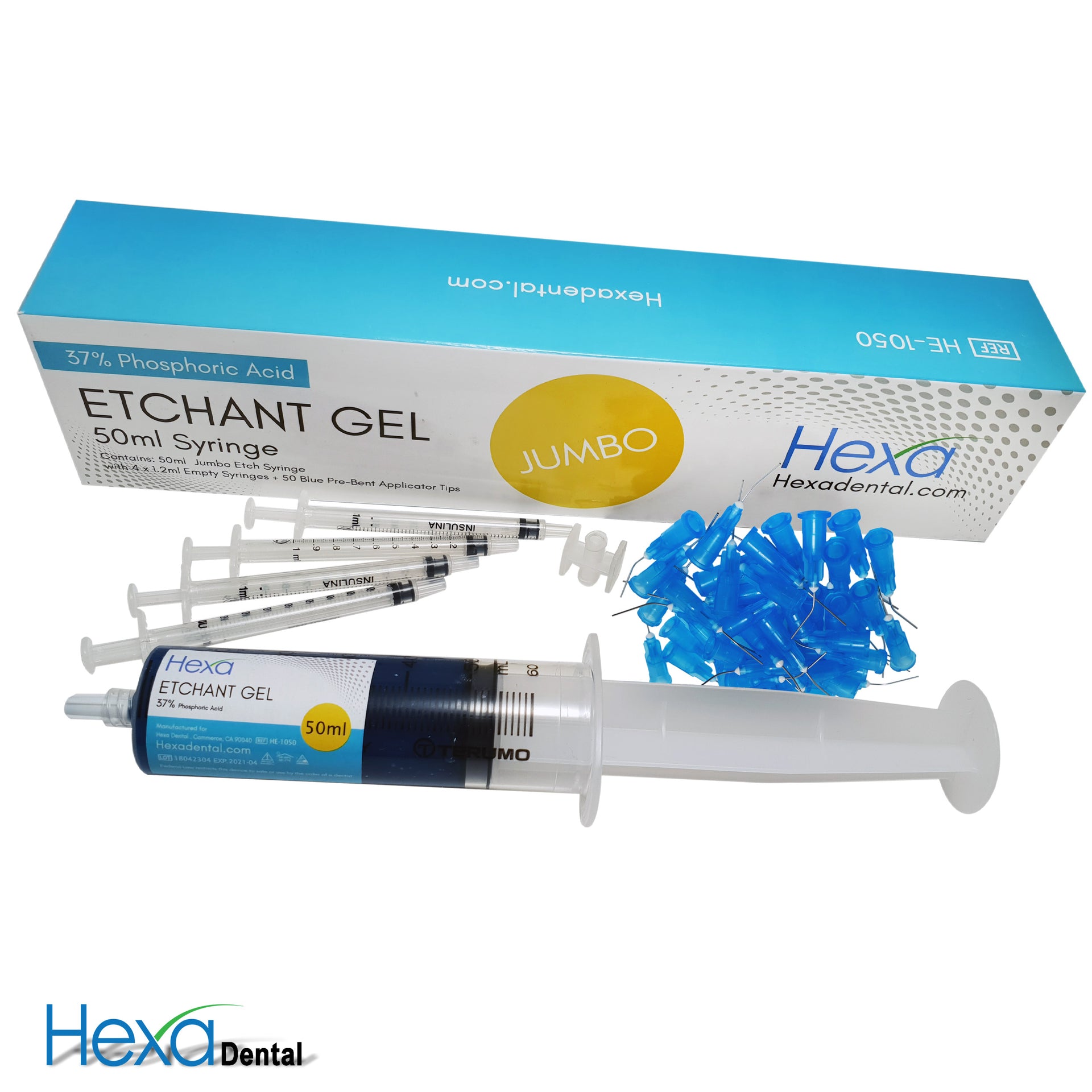 Hexa Etch Gel 37% 50ml Syringes Blue JUMBO HE-1050 – wisdomdentalsupply.com
